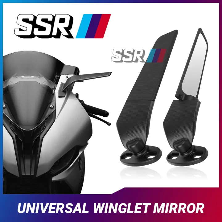 Winglet Side Mirror Universal Wind Wing Rotating Motorcycle Original ...