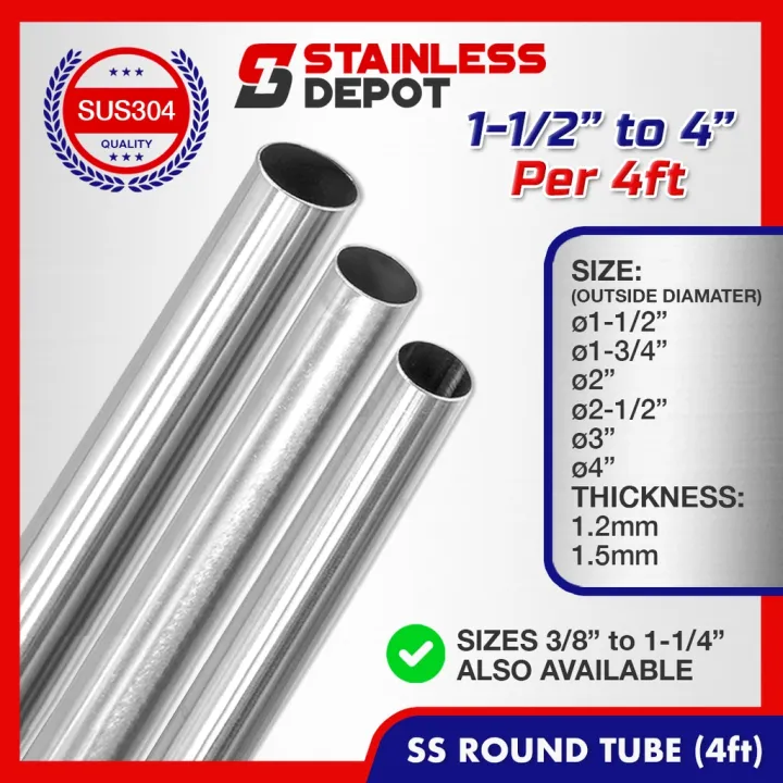 Factory direct sales 4FT (1-12 to 4) Stainless Round Tube Stainless ...