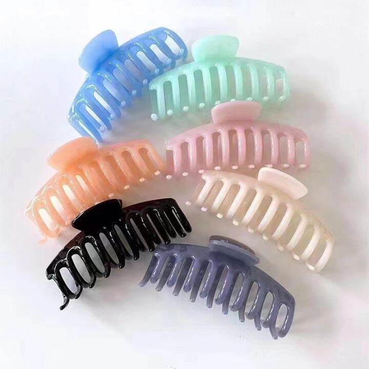 Rectangle Hair Claw Clips Solid Color Hair Clamp Stylish Elegant ...