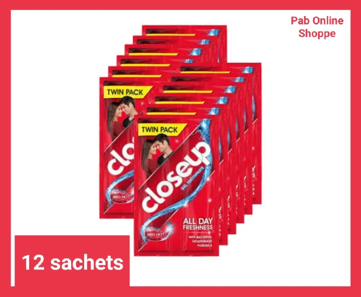 CLOSE UP GEL TOOTHPASTE ALL DAY FRESHNESS RED HOT TWIN PACK SACHET 1 ...