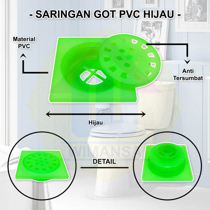 SARINGAN GOT PVC HIJAU - SARINGAN KAMAR MANDI | Lazada Indonesia