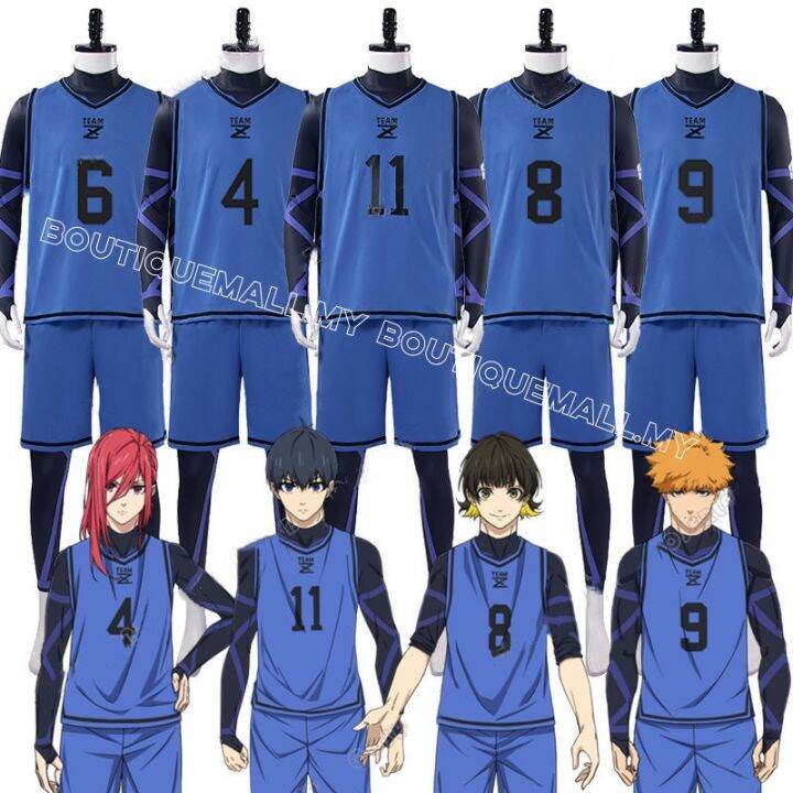 Blue Lock Isagi Yoichi Cosplay Costume Chigiri Hyoma Jersey Onesie Suit ...
