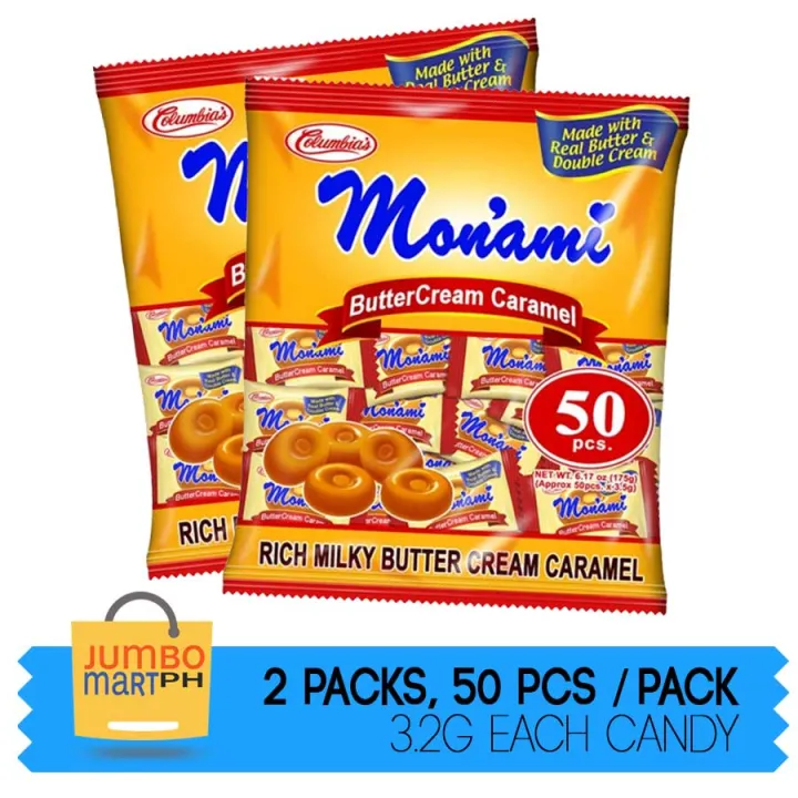 MONAMI BUTTERCREAM CARAMEL CANDY x 2 PACKS (50 PCS) / 3.2G PER PC ...