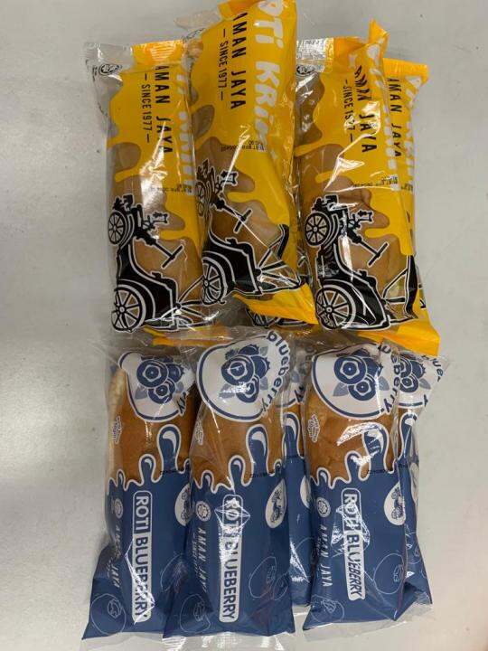 Bread / Roti Krim Aman Jaya dan Roti Blueberry 老爷车牌古早味奶油面包和蓝莓面包 (10pcs ...