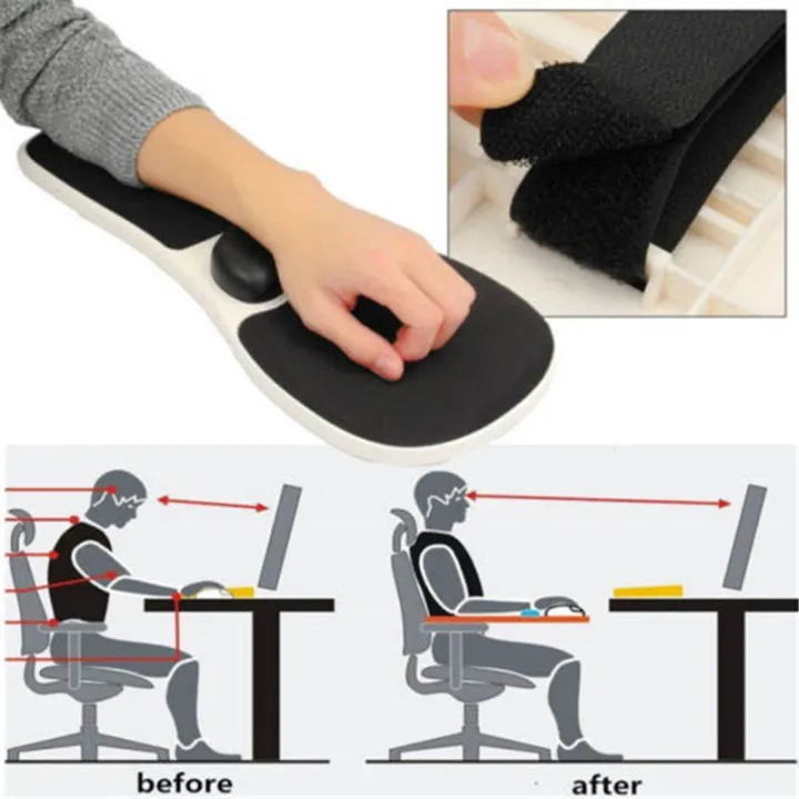 YOUCUN Home Office Computer Arm Rest Chair Armrest Mouse Mat Pad Wrist ...