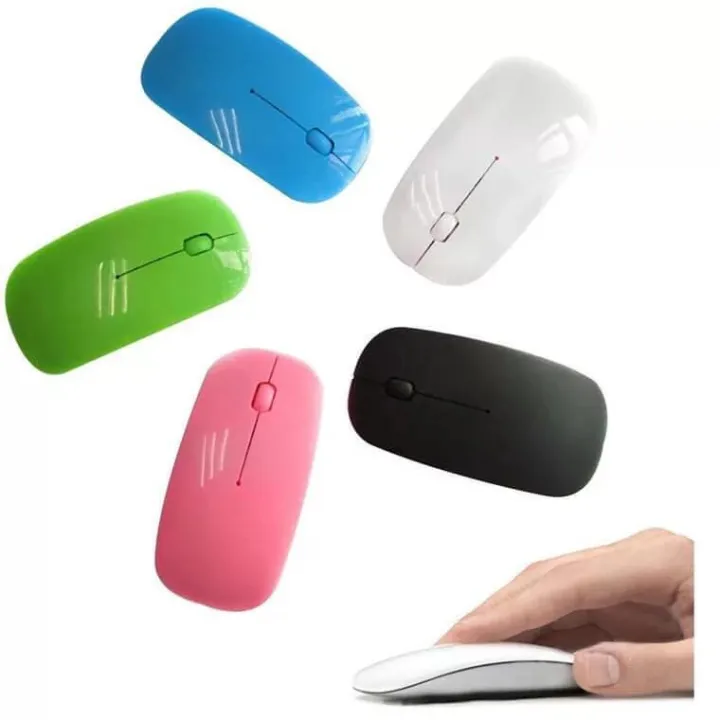 New Design Ultra Thin USB Optical Wireless Mouse 2.4G Receiver Super ...