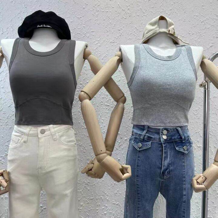 BBboyy BRA-53🧃สปอร์ตบรา สไตล์เกาหลี บราแฟชั่นน่ารัก ครอปเสื้อกล้าม สีพื้นผ้านิ่มใส่สบาย มีฟองน้ำ ...