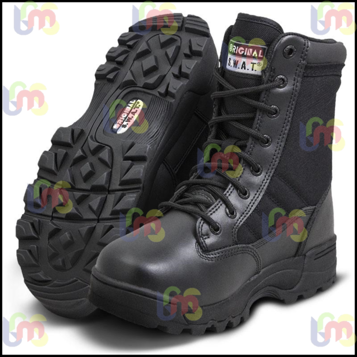 Men Original SWAT Classical Tactical Boots Side Zip Combat Forces Shoes ...