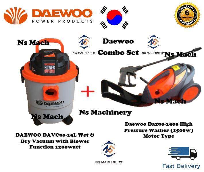 DAEWOO DAVC90-15L Wet & Dry Vacuum with Blower Function 1200watt + Daewoo Dax90-1500 High ...