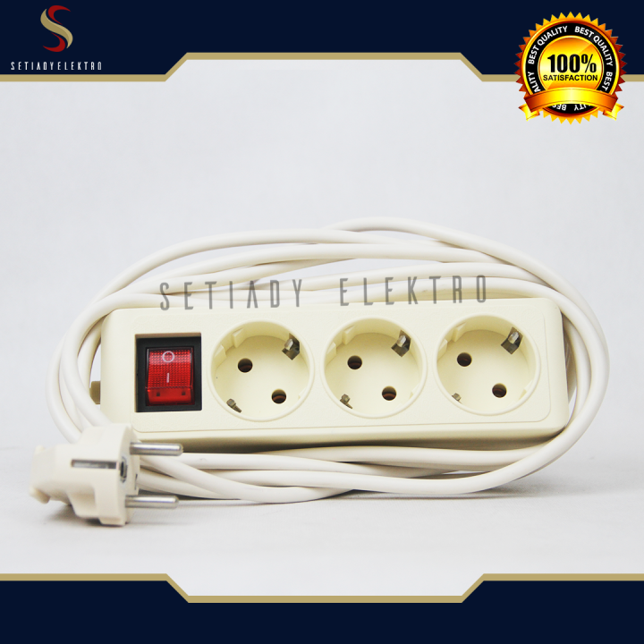 Stop kontak 3 lubang 5M dan 3M Terminal Listrik 5M dan 3M SNI - Kebel colokan 3 lubang 3M dan 5 ...