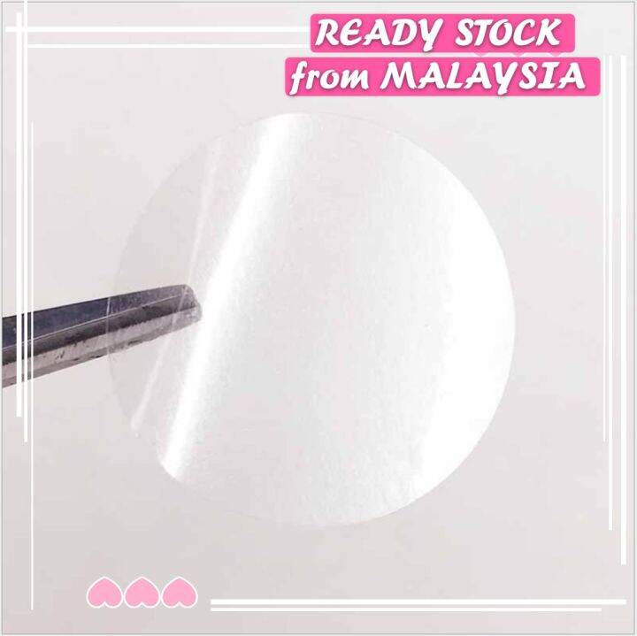PACWRAP 15mm Crystal Clear Round Transparent Adhesive Stickers Label ...