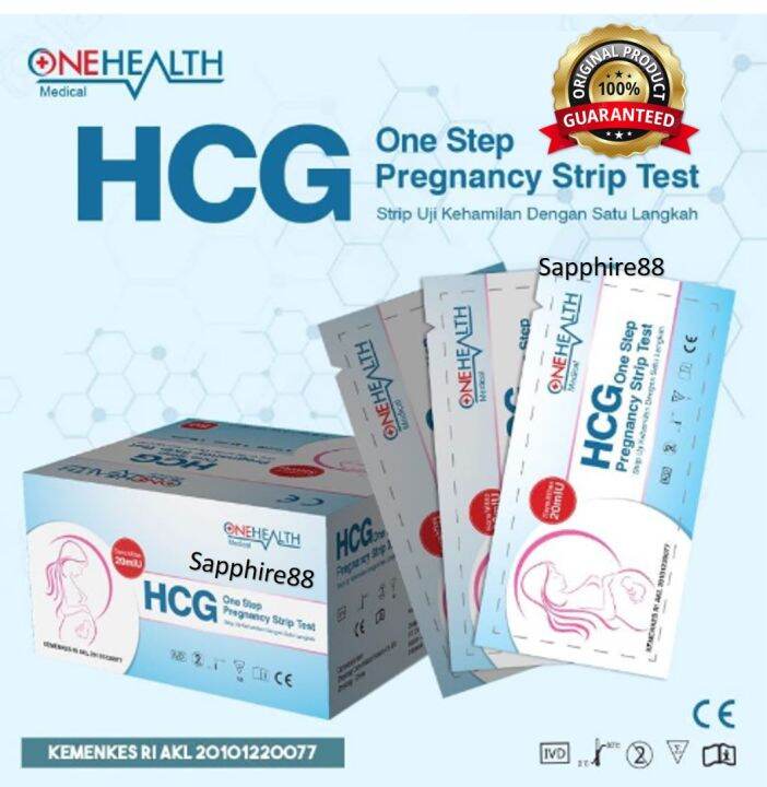 Tes pack / tespek Hamil Onehealth Alat Tes Kehamilan Onehealth HCG One ...