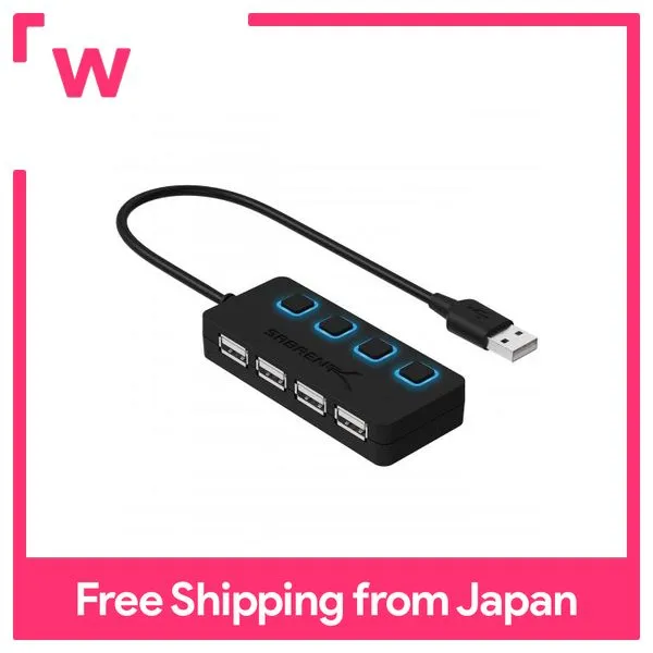 Sabrent USB 2.0 Blue LED Hub [4 ports, with individual switch] (HB-UMLS ...