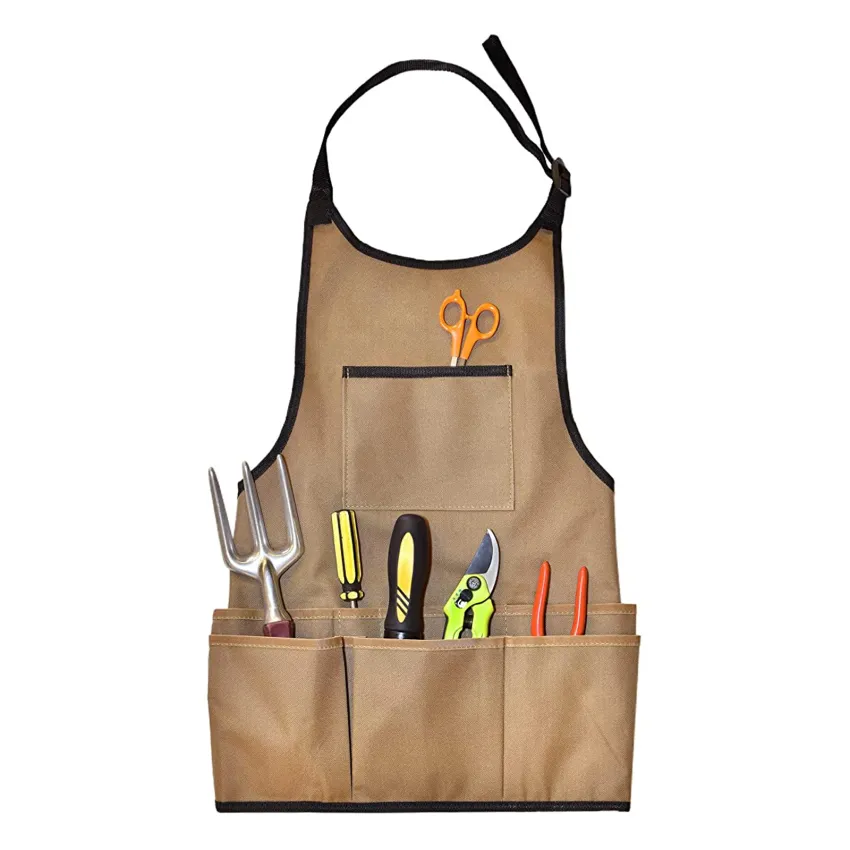 Gardening Apron With 14 Pockets 600d Oxford Work Hand Tool Organizer ...