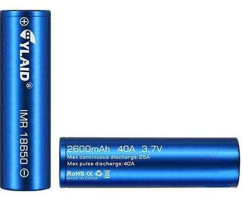 2x Cylaid Battery (pair) 18650 batteries vaping battery torch ...