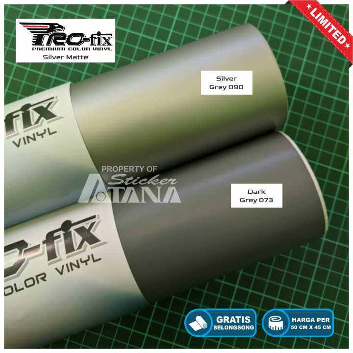 Skotlet Silver Doff Profix Scotlet Perak Dop Stiker Grey Matte Sticker ...