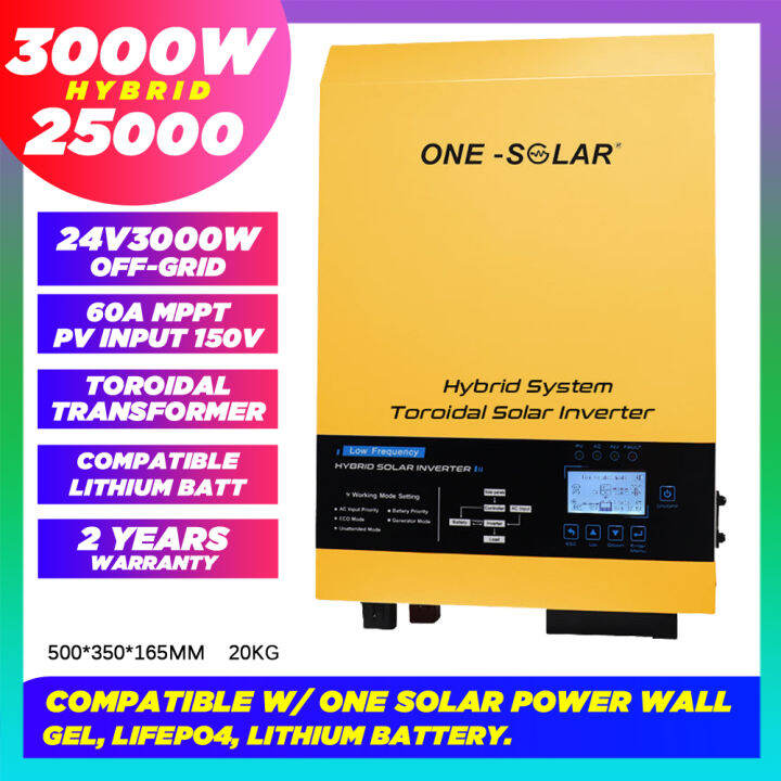 One Solar Hybrid Toroidal Off Grid Solar Inverter 24v3000w 48V6000W ...