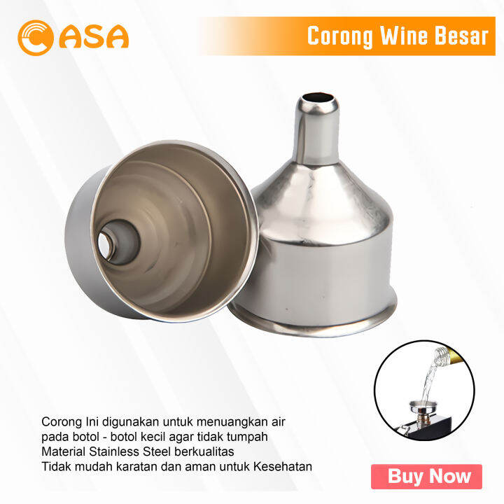 Corong Wine Stainless Besar / Corong Mini / Wine Funnel Casa Hardware ...