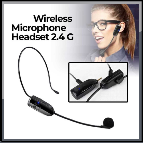 NS Hanjiang Wireless Microphone 2.4G Headset with Transmitter / Mic mikropon suara jernih ...