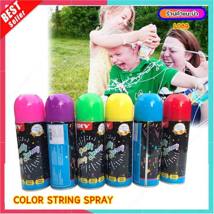L089 สเปรย์ปาร์ตี้ สายรุ้ง ฉีดเป็นเส้น Party String Spray 260ml ...
