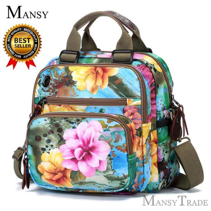 Mansy บิ๊กแม่คลอดบุตรเป้เดินทางพืชพิมพ์ผ้าอ้อมเด็กกระเป๋าสะพาย | Lazada ...