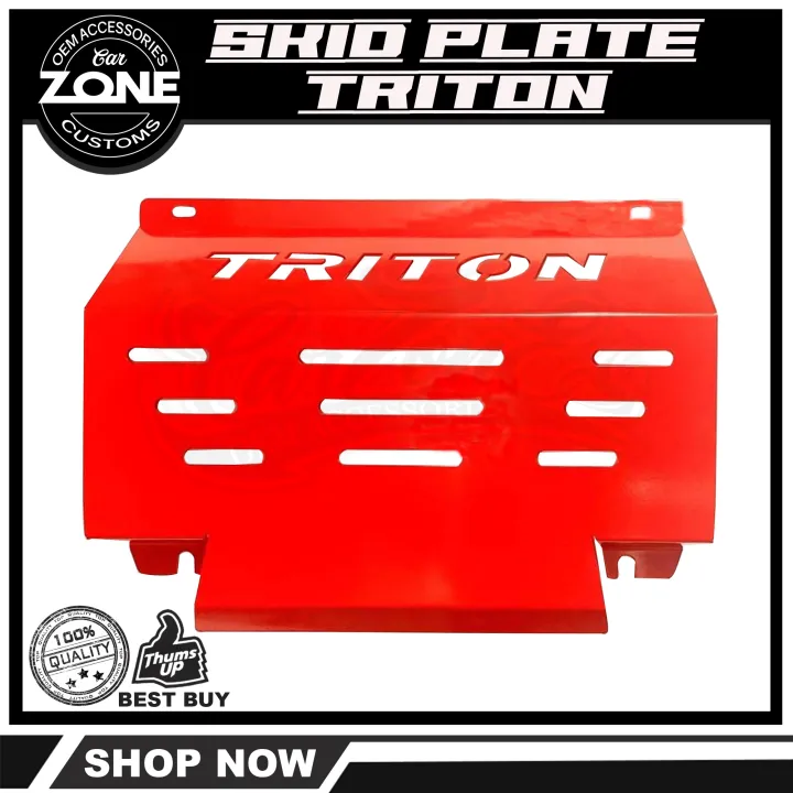 Mitsubishi Strada Triton 2016-2020 Metal Skid Plate (Red) | Lazada PH