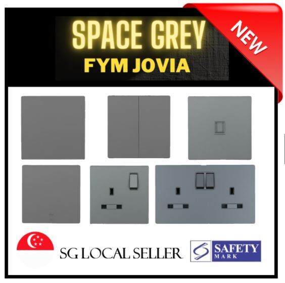 FYM Jovia Space Grey Frameless Bordeless Switch Socket 1G 2G 3G 1Way ...