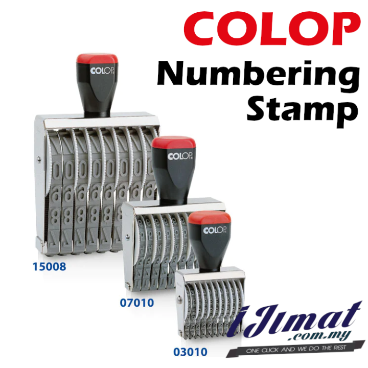COLOP Number NUMBERING STAMP HEIGHT : 3mm 4mm 5mm 7mm 9mm 4-12 BANDS COP NOMBOR I RUBBER STAMP I ...
