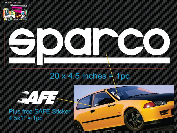 (White) Sparco 20x4.5" Car Windshield Sticker/Decal Vinyl, Plus free ...