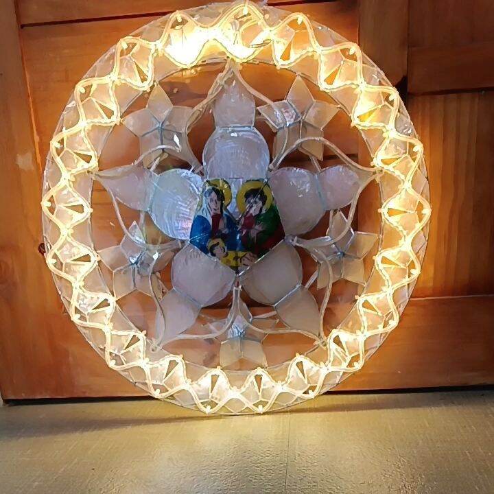 TORI CAPIZ - DAYANG DAYANG 20 INCH PAROL IN NATURAL CAPIZ WARM LED ...