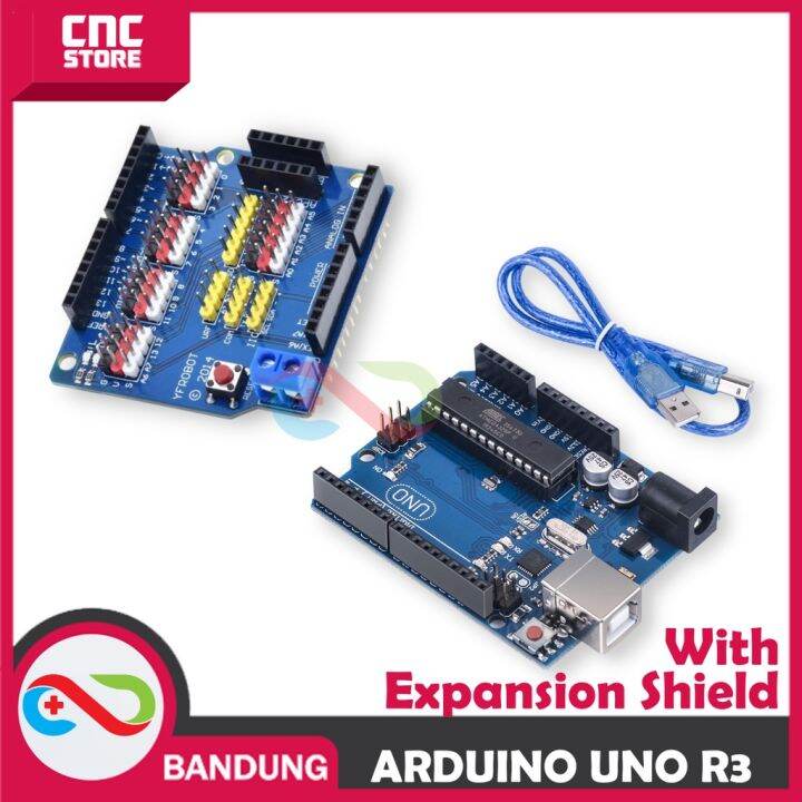 ARDUINO UNO R3 ATMEGA328P ATMEGA 16U2 PLUS EXPANSION SHIELD | Lazada Indonesia