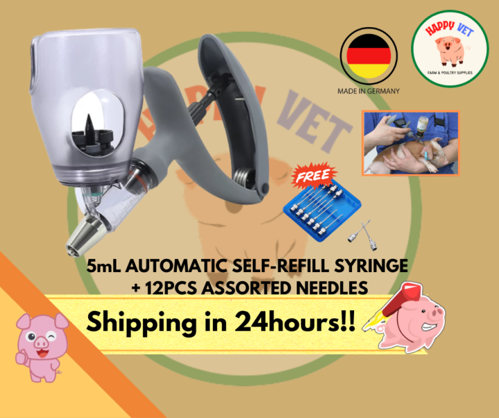 5ML Automatic Veterinary Continuous Syringe +12pcs free hypodermic ...