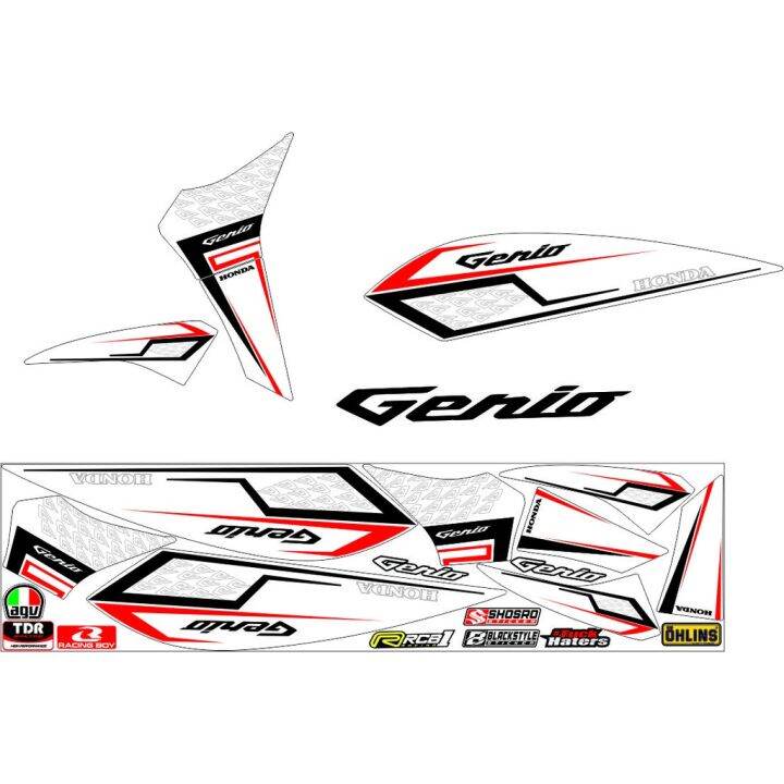 STIKER CUSTOM / COD STICKER VARIASI MOTOR HONDA GENIO ALL STRIPING ...