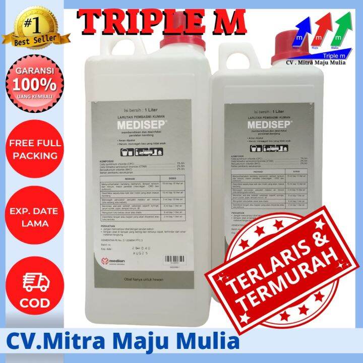 MEDISEP 1 Liter MEDISEP 1 L TRIPLE M - Antiseptik Desinfektan Kuman Bakteri Virus Jamur Aman ...