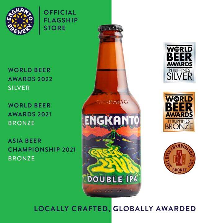 ♦Engkanto Brewery Green Lava Double IPA 4-Pack Local Craft Beer 8 ABV Silver Medal World Awards ...
