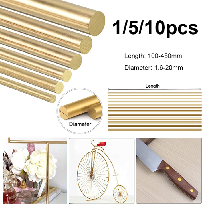 1.6 - 20mm Diameter Brass Round Bar Rod For DIY Knife Handle Material ...
