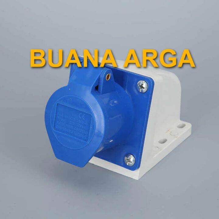 INDUSTRIAL SOCKET CEE 113 3 POLE 16A FORT CEE113 IP44 Kaki 3 Pin | Lazada Indonesia