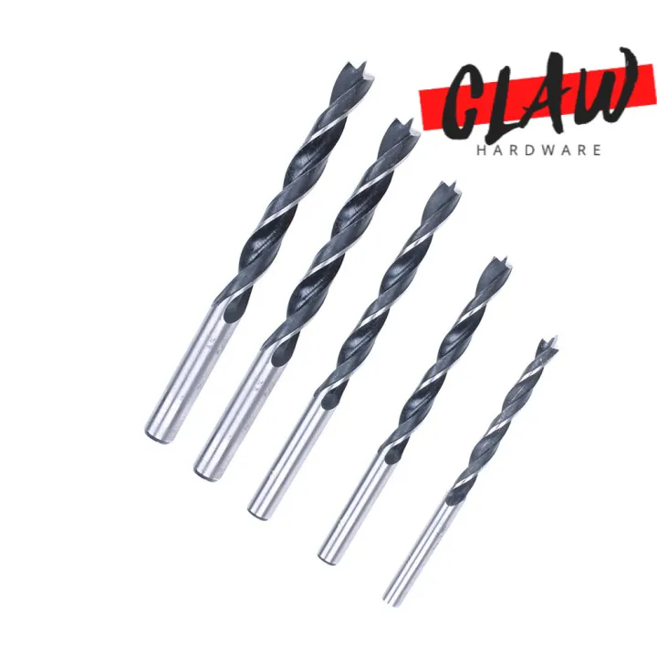CLAW 5pcs Wood Brad Point Twist Drill Bit Set 4-10 mm | Lazada PH