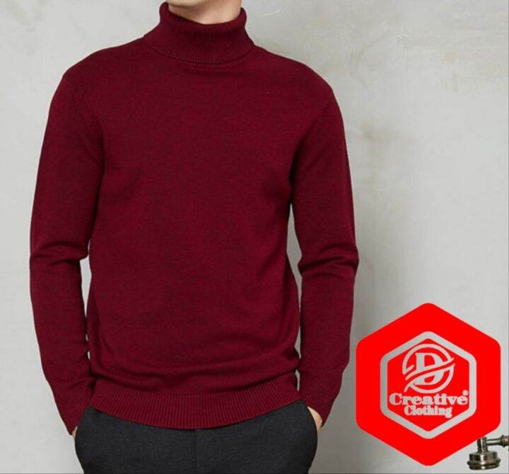 Kaos Kerah Tinggi Lengan Panjang Turtle Neck Model Terbaru Bahan Rip ...