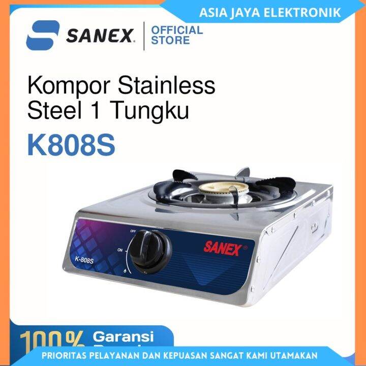 SANEX Kompor Gas 1 Tungku Stainless Steel K-808S | Lazada Indonesia