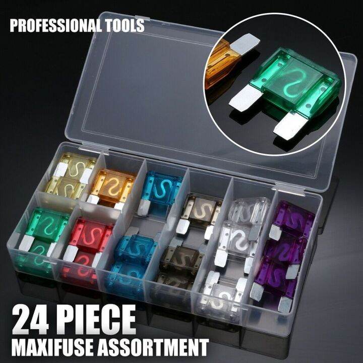 【Taiyong Electric】 24Pcs/Set Car Fuses 20-100A Big Max Blade Fuse ...