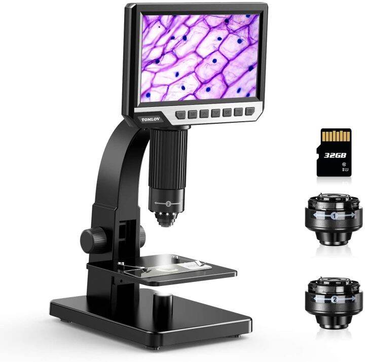 LCD Digital Microscope, 2000X Biological Microscope with Digital ...