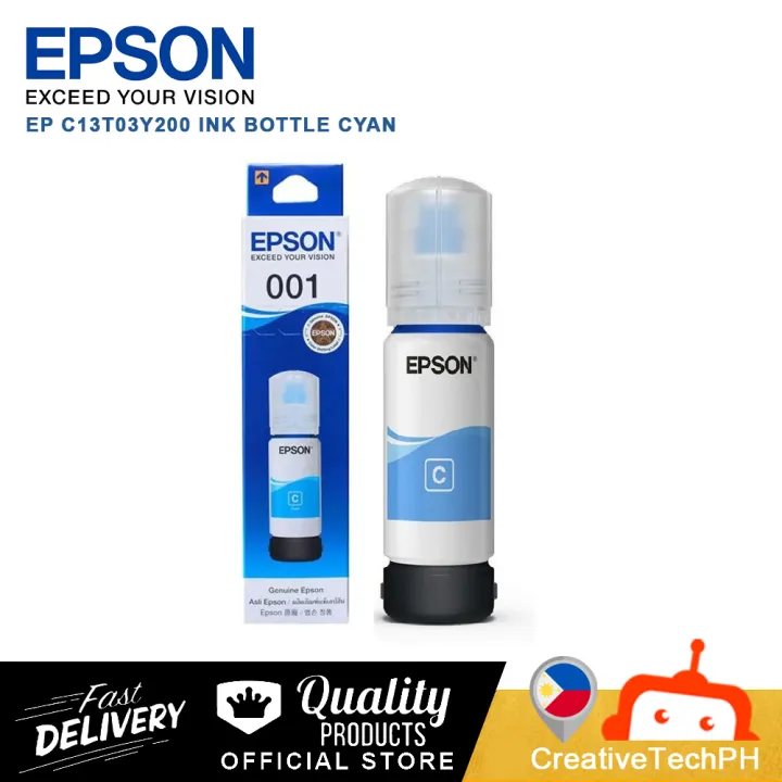 EPSON ORIGINAL INK Epson Cyan Ink Bottle (C13T03Y200) 001 Cyan | Lazada PH