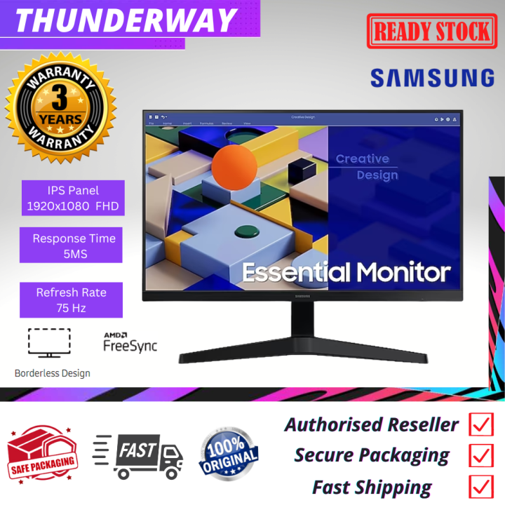 SAMSUNG 24" Essential Monitor S3 S31C LS24C310EAEXXS | Lazada
