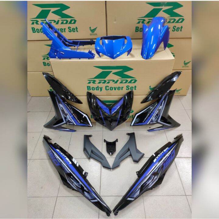 RAPIDO COVER SET Y15ZR V1/V2 EXCITER RC150-32 BLUE (STICKER TANAM/AIRBRUSH) | Lazada