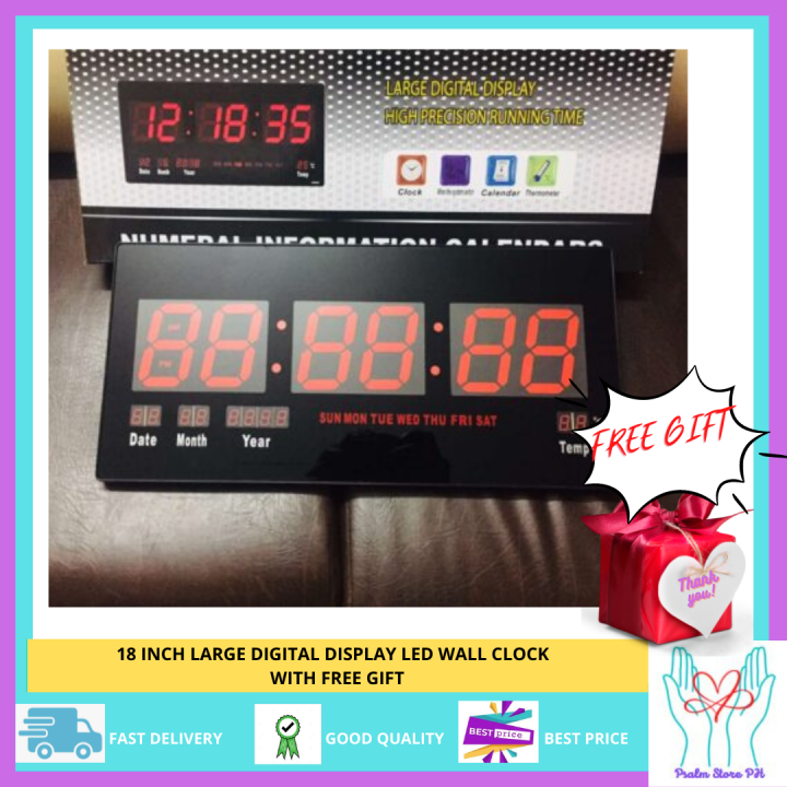 Psalm Store PH 18 inch Large Display Digital Wall Clock with Date and ...