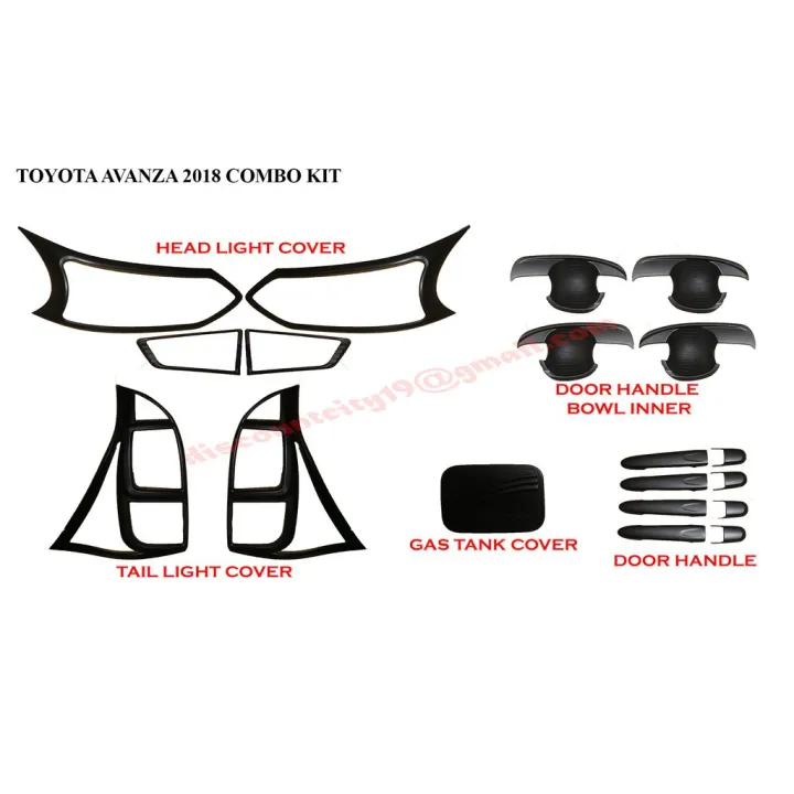 TOYOTA AVANZA 2018 Combo kit/Garnish Set Matte Black | Lazada PH