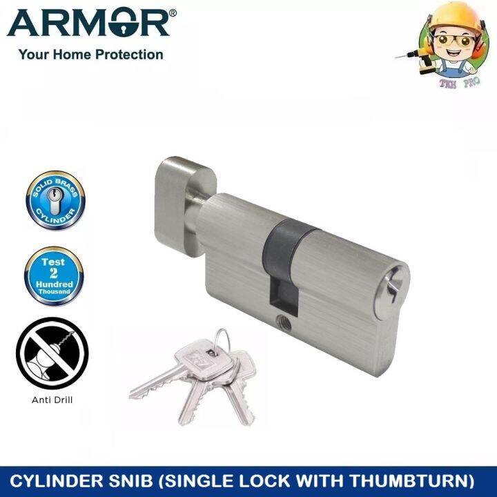 ARMOR CYLINDER SNIB (SINGLE LOCK WITH THUMBTURN) | Lazada