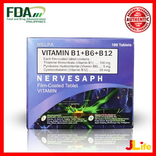 Vitamin B Complex B1+B6+B12 Nervesaph | Lazada PH