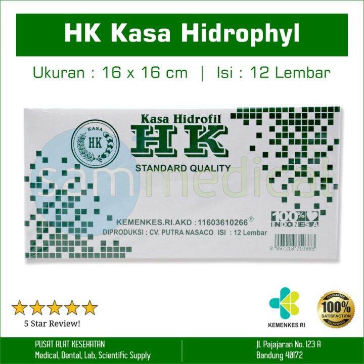 HK KASA HYDROFIL / KASA STERIL 16 X 16 isi 12 Lembar per 5 box | Lazada ...